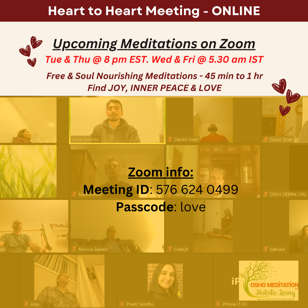 Free Meditations on Zoom - Osho Meditations Online